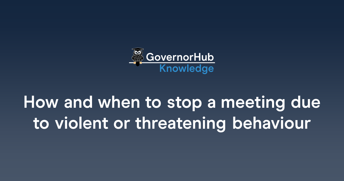 How and when to stop a meeting due to violent or threatening behaviour ...
